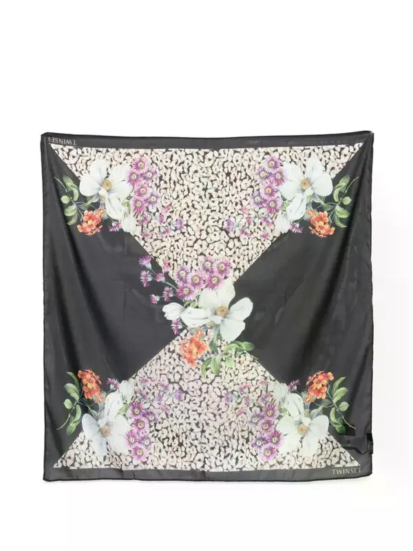 TWINSET Floral-print Scarf - Black