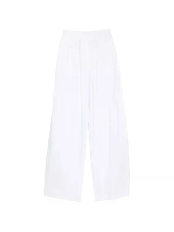 THELATEST Elasticated-waist Palazzo Pants - White