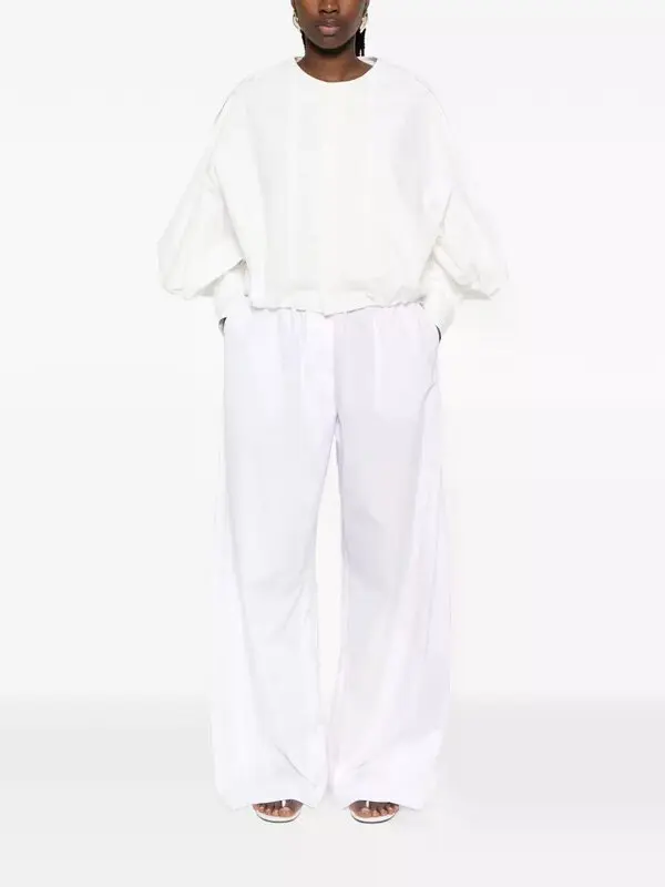 THELATEST Elasticated-waist Palazzo Pants - White