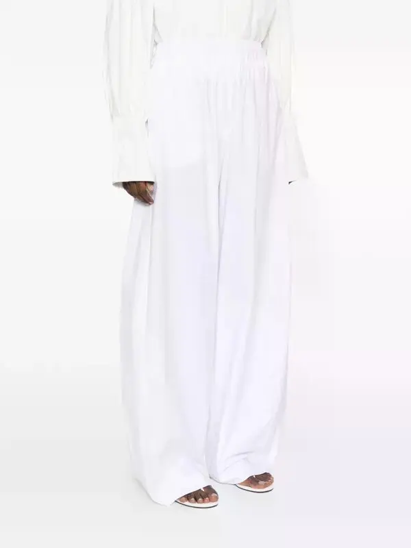 THELATEST Elasticated-waist Palazzo Pants - White