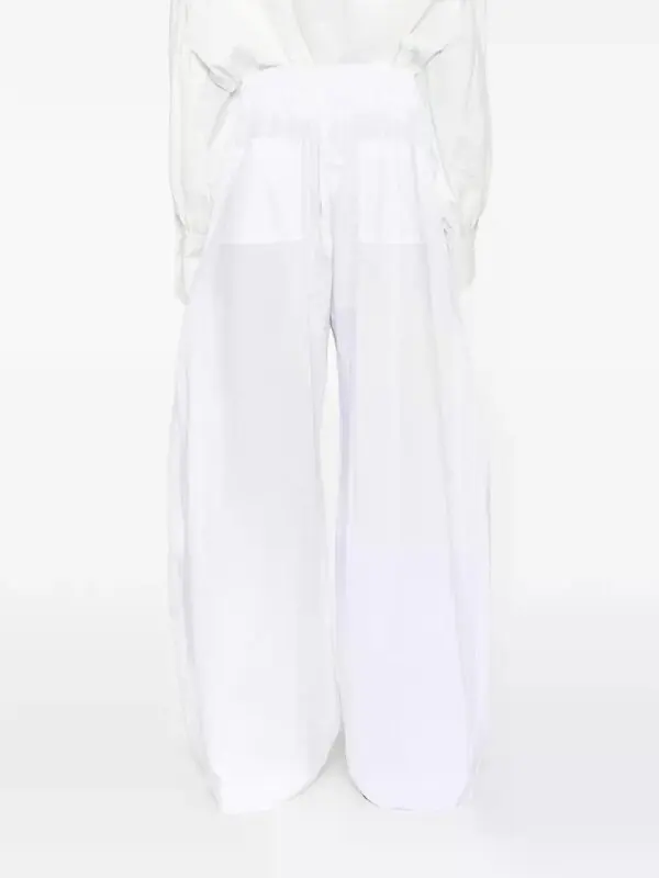 THELATEST Elasticated-waist Palazzo Pants - White