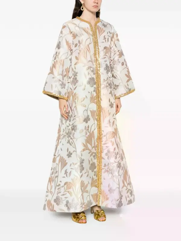 BARUNI Aziza Floral-jacquard Maxi Dress - White
