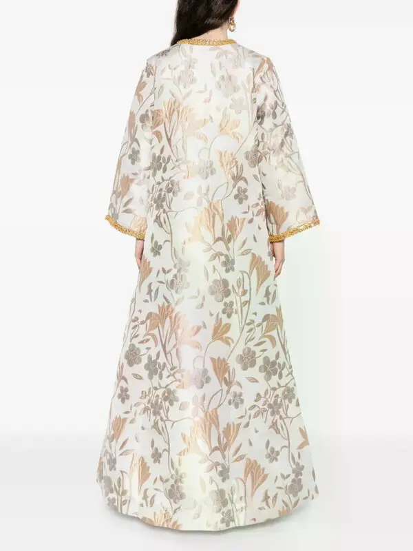 BARUNI Aziza Floral-jacquard Maxi Dress - White