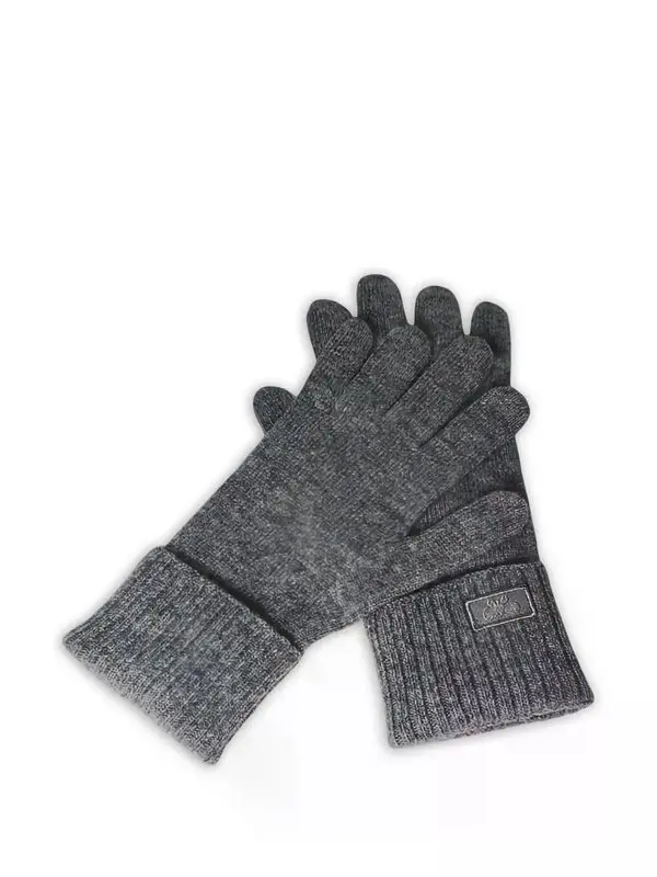 Max Mara Zamianew Ribbed Gloves - Grey