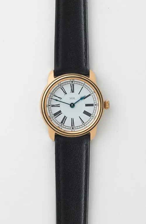 MARCH HARE WATCHES Harriet Petite Vintage Watch - Gold Watch - Black Strap