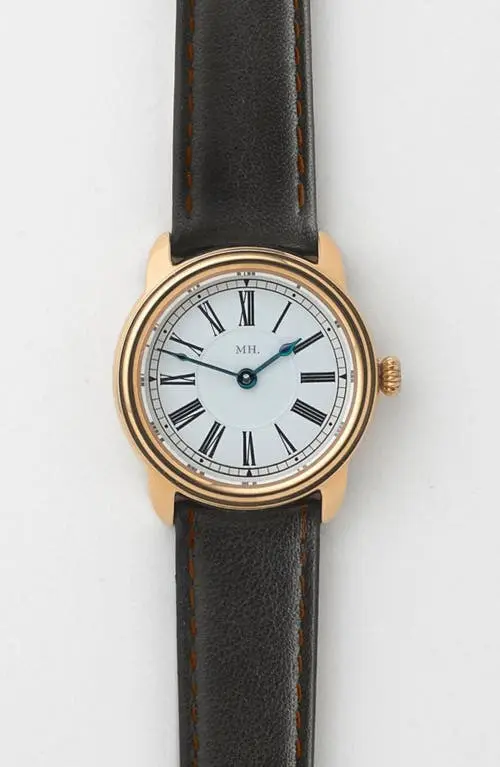 MARCH HARE WATCHES Vintage Inspired Watch - Gold Watch - Espresso Strap