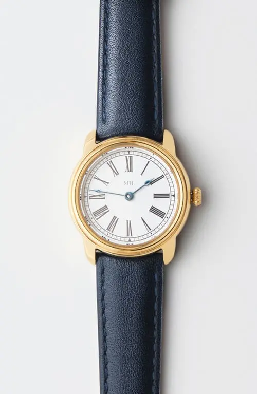 MARCH HARE WATCHES Harriet Petite Vintage Watch - Gold Watch - Navy Strap