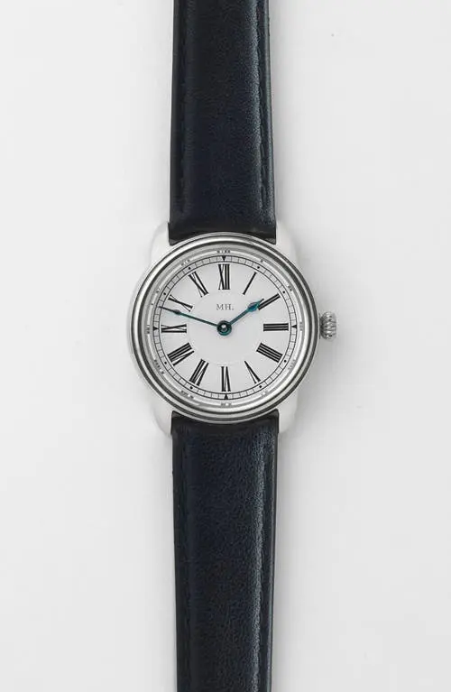 MARCH HARE WATCHES Vintage Inspired Watch - Silver Watch - Black Strap