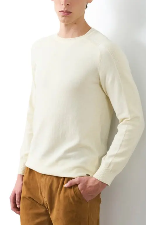 VELEZ Cotton Knit Raglan Sleeve Sweater - White