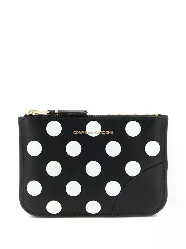 Comme Des Garçons Polka Dot Print Wallet - Black