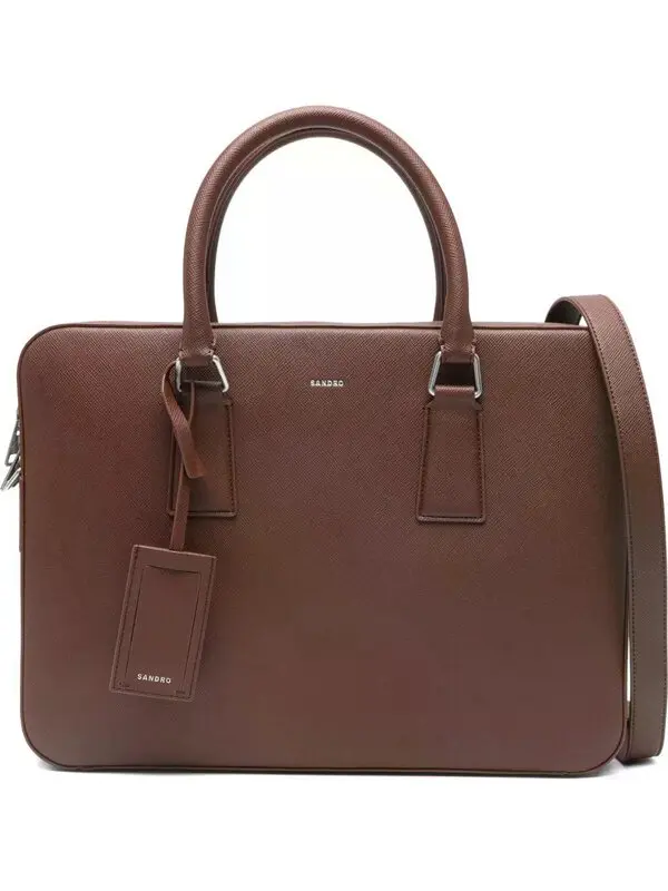 Sandro Top Handle Laptop Bag - Brown