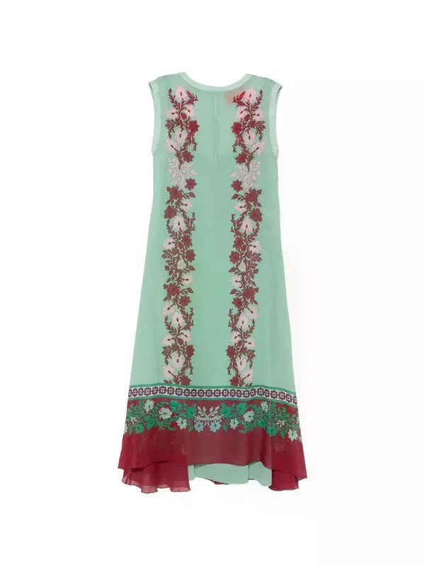 La DoubleJ Floral Silk Midi Dress