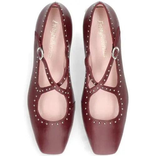 Pretty Ballerinas Criss Cross Mary Jane - Burgundy