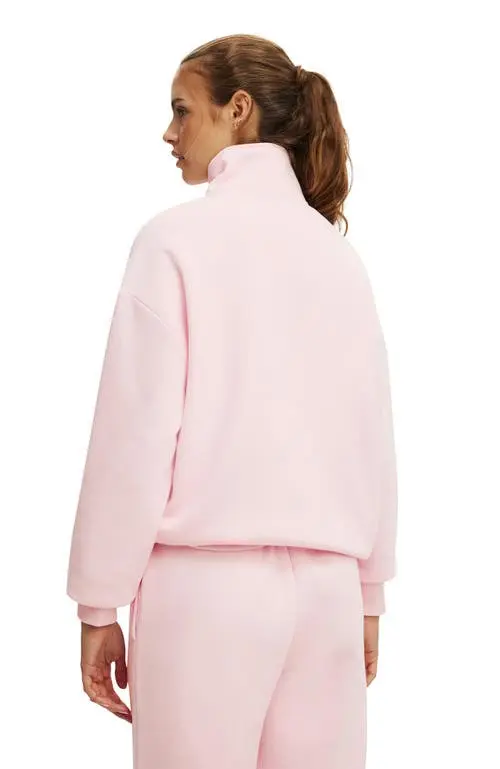 Cotton:on Active Plush Half Zip Sweatshirt - Cherry Dream
