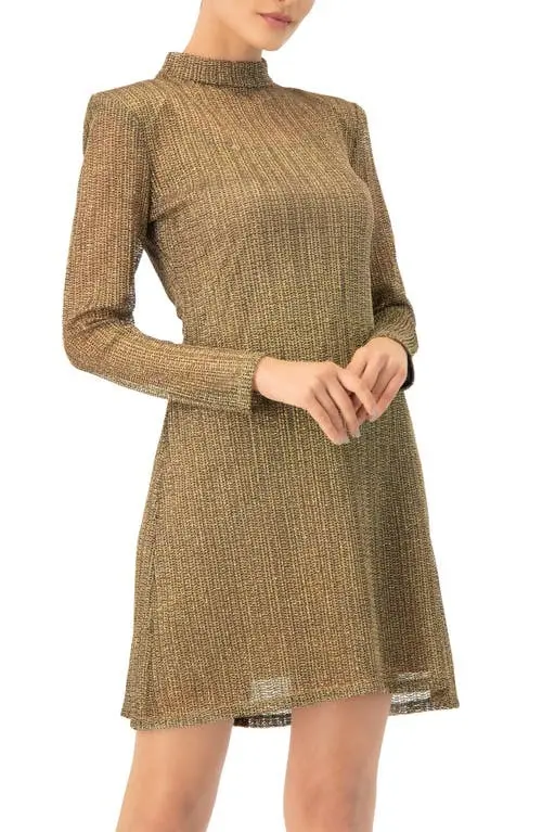 IVONNE Short A-line Long Sleeve Dress