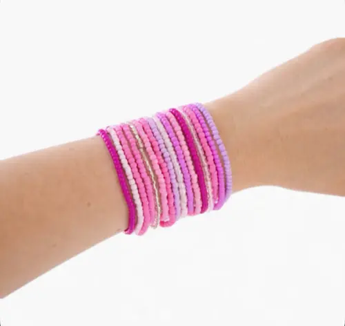 ERIN MCDERMOTT JEWELRY Beaded Stretch Bracelets - Pink