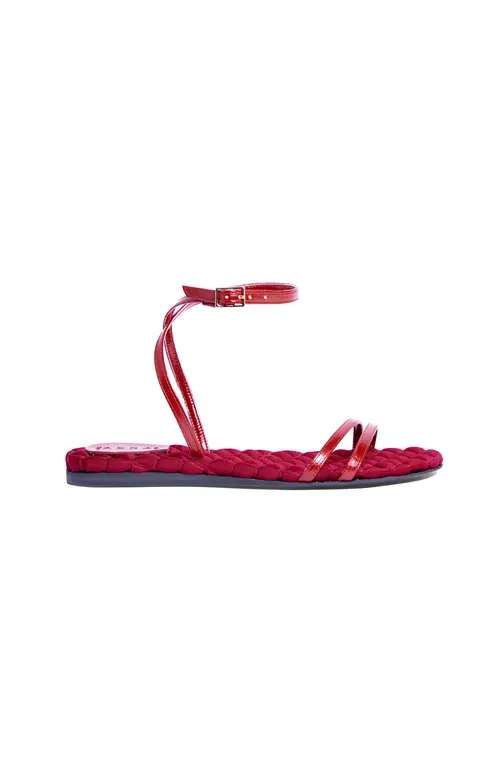 Aera Faye Flat Sandal - Cranberry