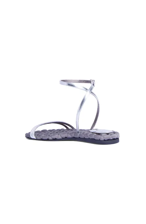 Aera Faye Vegan Flat Sandal - Silver