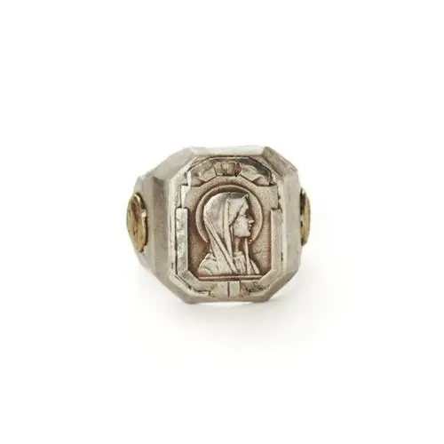 SAINT VAGABOND Sterling Silver Mother Mary With Medallions Ring - Sterling Silver With Brass
