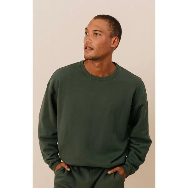 OCIO Organic Cotton Teddy Oversized Crewneck - Spruce