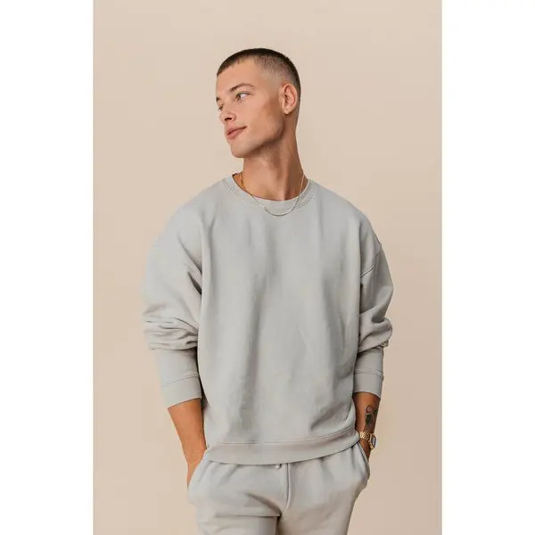 OCIO Organic Cotton Teddy Oversized Crewneck - Stone