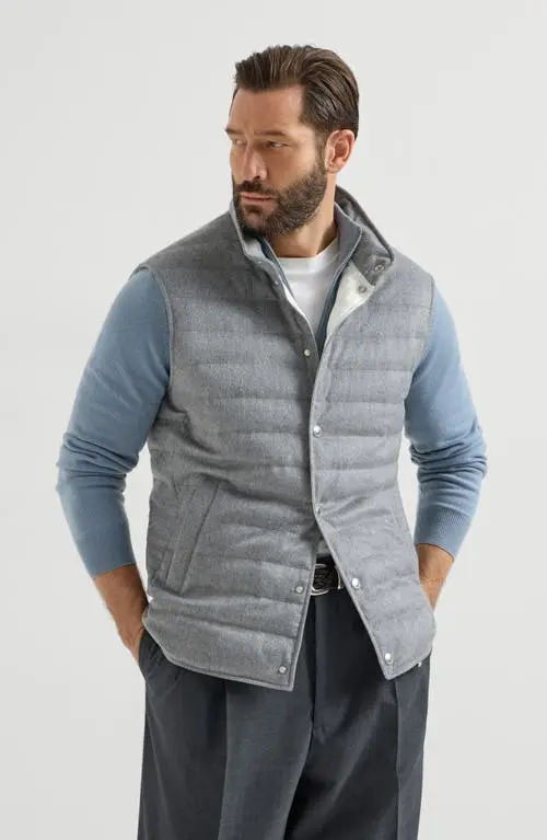Brunello Cucinelli Cashmere Flannel Down Jacket - Grey