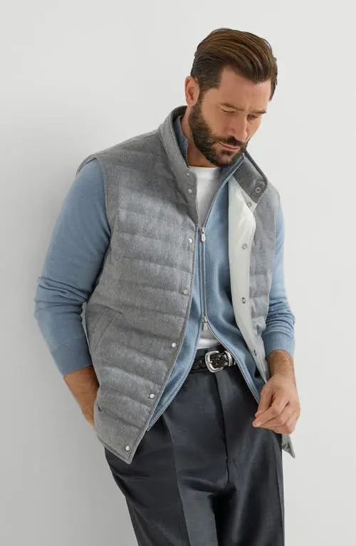 Brunello Cucinelli Cashmere Flannel Down Jacket - Grey