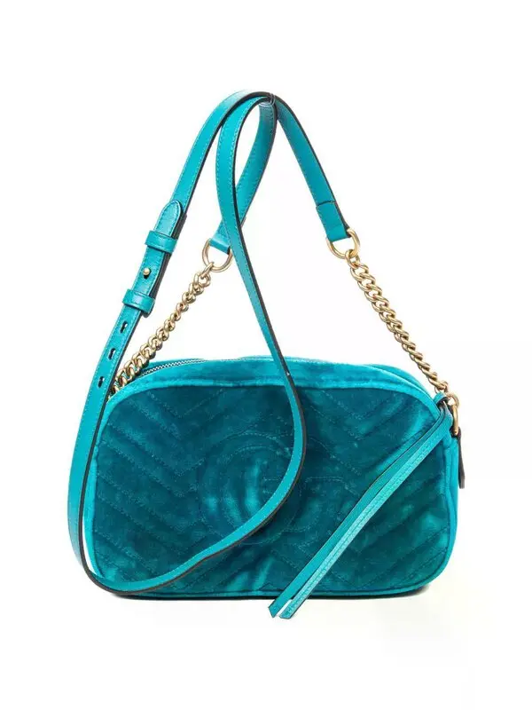 Gucci Gg Marmont Chain Crossbody Bag - Blue