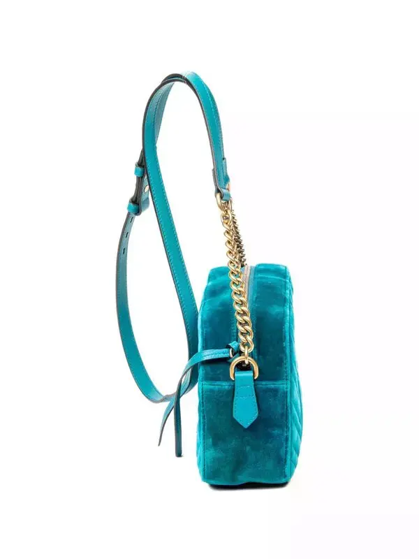 Gucci Gg Marmont Chain Crossbody Bag - Blue