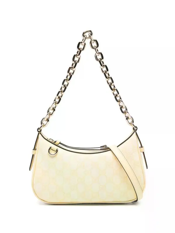 Gucci Gg-pattern Shoulder Bag With Chain Strap - Yellow