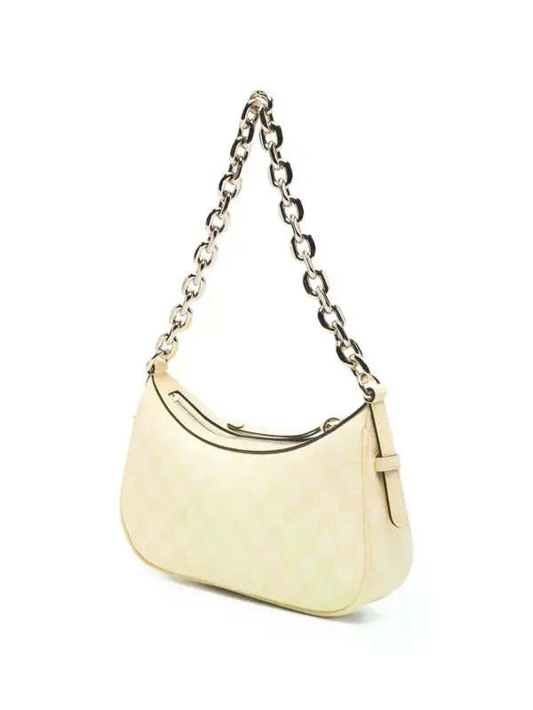 Gucci Gg-pattern Shoulder Bag With Chain Strap - Yellow