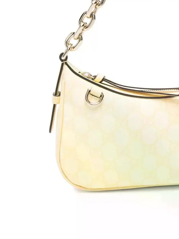 Gucci Gg-pattern Shoulder Bag With Chain Strap - Yellow