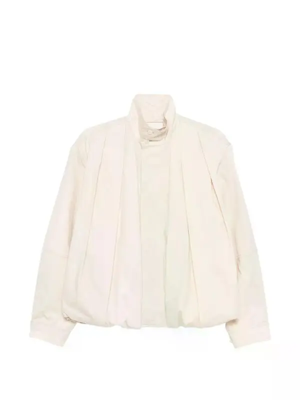 LEMAIRE Soft Pleated Blouson In Cotton Satin - Neutrals