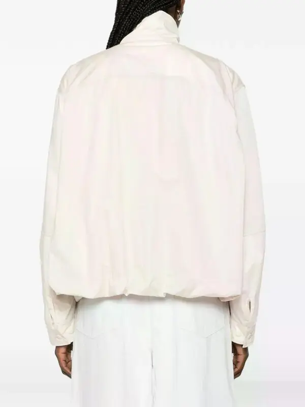 LEMAIRE Soft Pleated Blouson In Cotton Satin - Neutrals