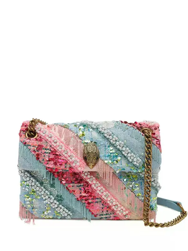 Kurt Geiger Medium Kensington Fringes Cross Body Bag - Blue