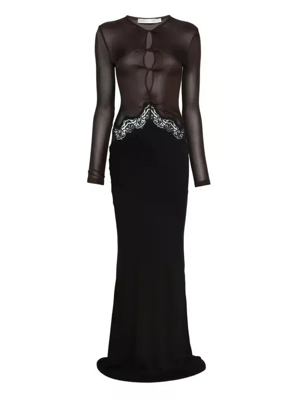 Christopher Esber Lace-detail Maxi Dress - Black