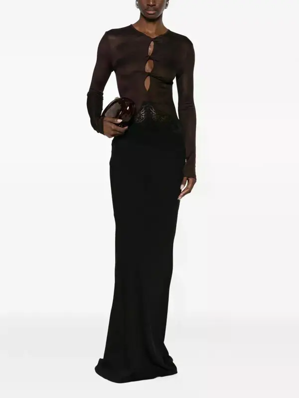 Christopher Esber Lace-Detail Maxi Dress - Black - 11% Off | Editorialist