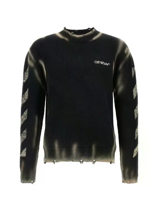 Off-White Diag Arr Corrosion Crew-neck Sweater - Black