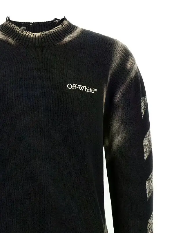 Off-White Diag Arr Corrosion Crew-neck Sweater - Black