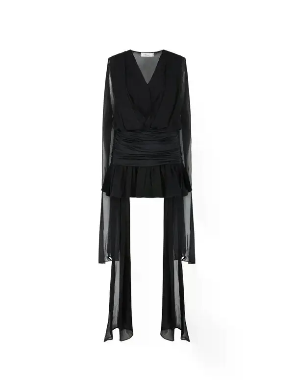 Blumarine Draped V-neck Mini Dress