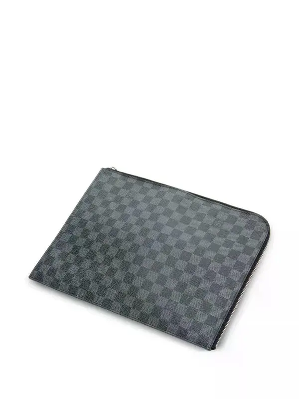 LOUIS VUITTON 2015 Gm Jour Damier Graphite Pouch - Black