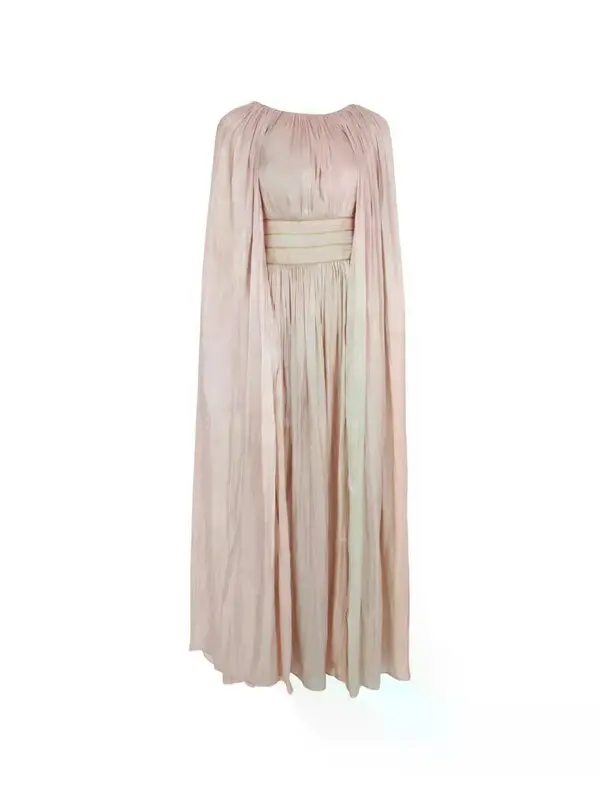 BARUNI Basima Cape-sleeved Slit Maxi Dress