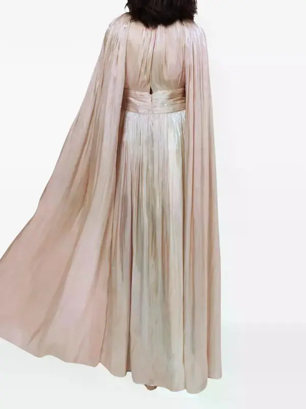 BARUNI Basima Cape-sleeved Slit Maxi Dress