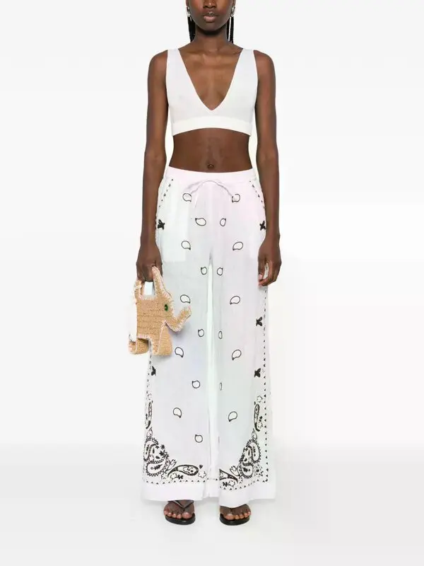 P.a.r.o.s.h Embroidered Wide-leg Trousers