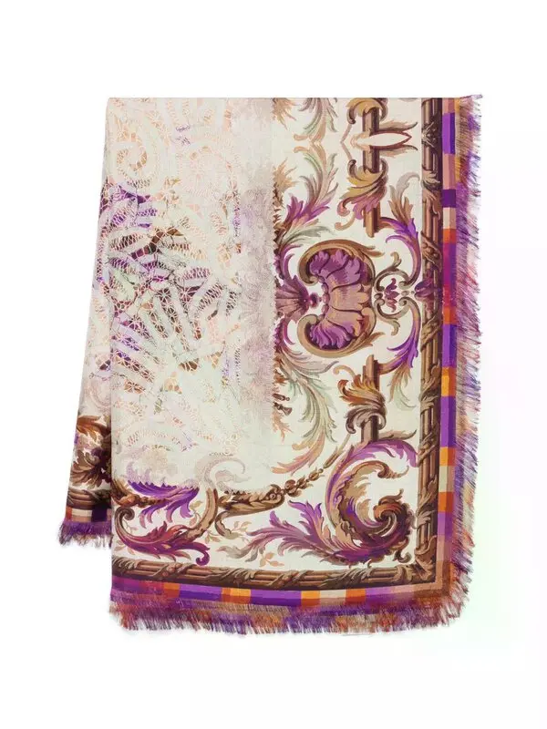 PIERRE-LOUIS MASCIA Floral-pattern Scarf - Neutrals