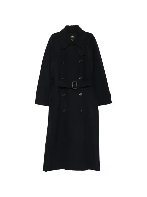 A.p.c. Belted Double-breasted Trench Coat - Blue
