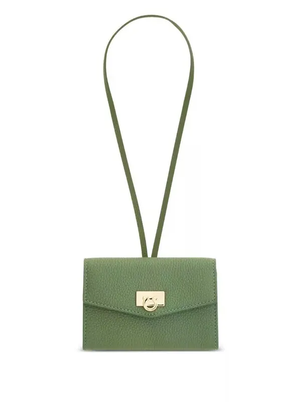 FERRAGAMO Gancini Buckle Card Holder Charm - Green