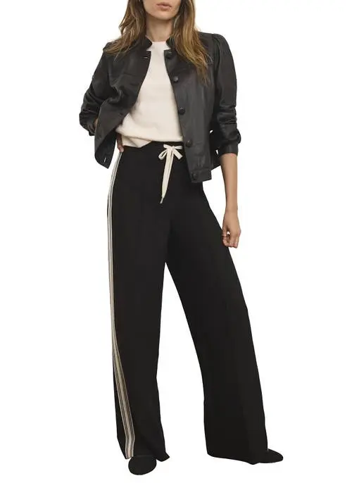 Mint Velvet Crochet Trim Wide Leg Trousers