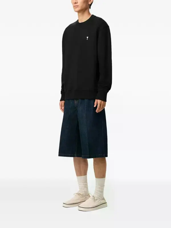 AMI Paris Cotton Fleece Sweatshirt - Black