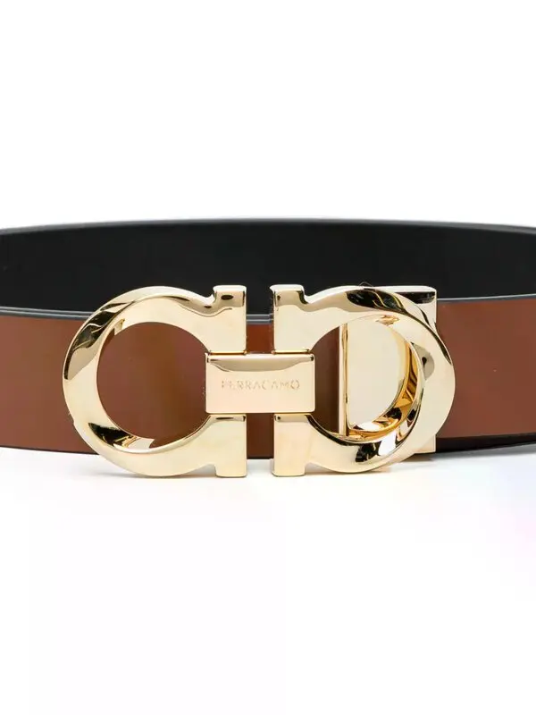 FERRAGAMO Gancini Buckle Belt - Brown